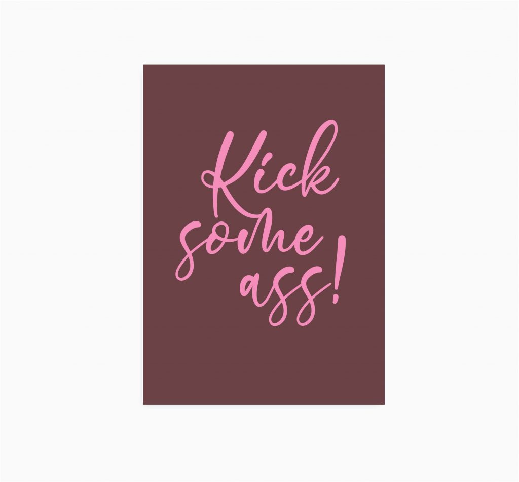 Kaart kick some ass - inpakspullen.nl